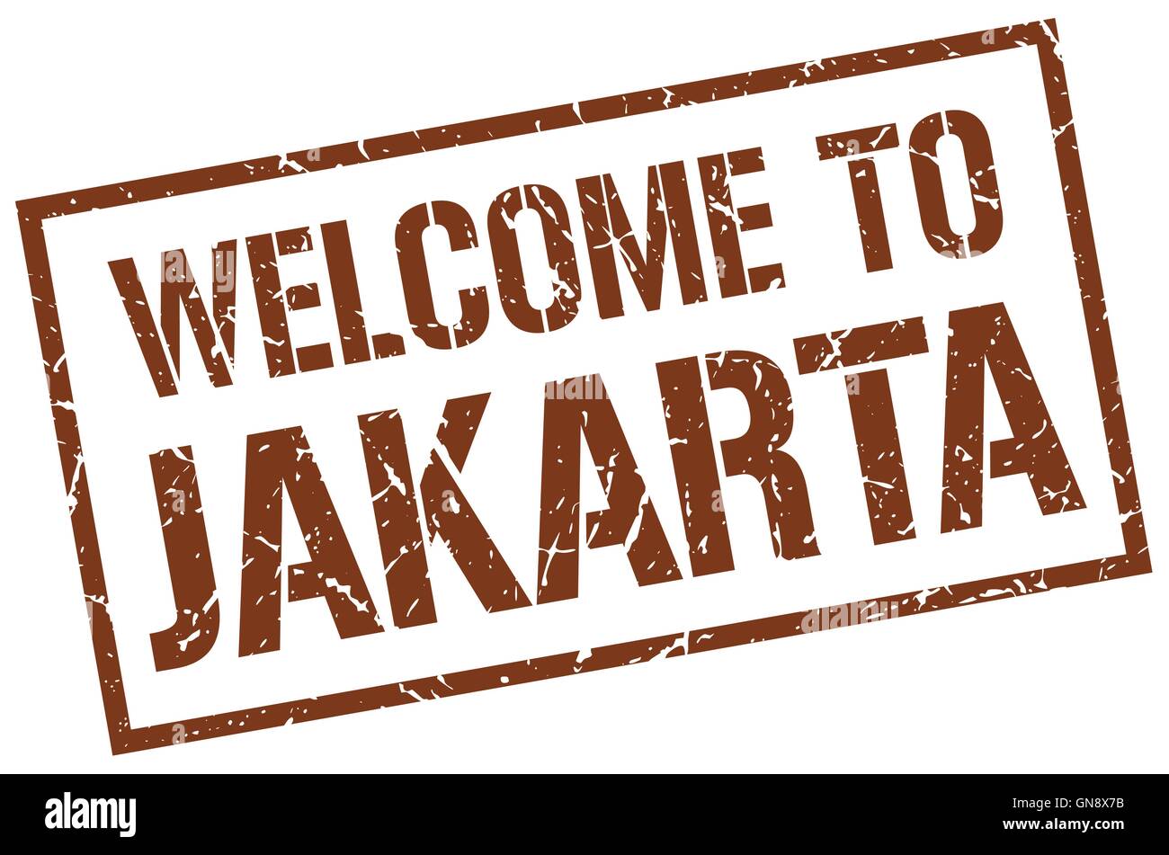 Welcome jakarta stamp hi-res stock photography and images - Alamy