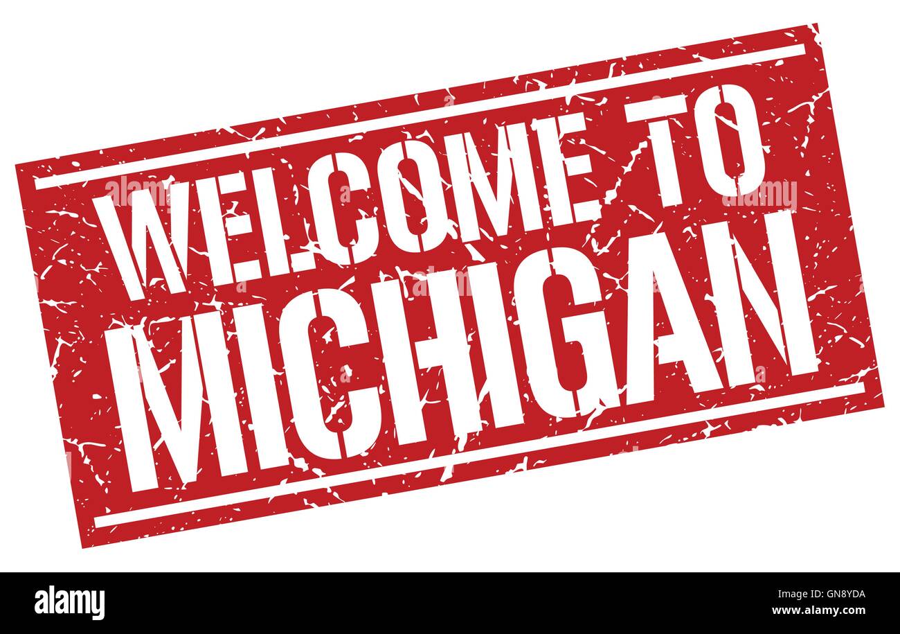 Michigan stamp vector vectors hi-res stock photography and images - Alamy