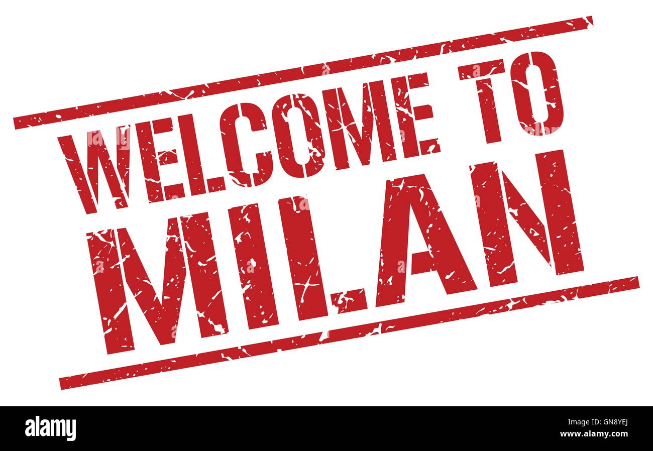 welcome to Milan stamp Stock Vector Image & Art - Alamy