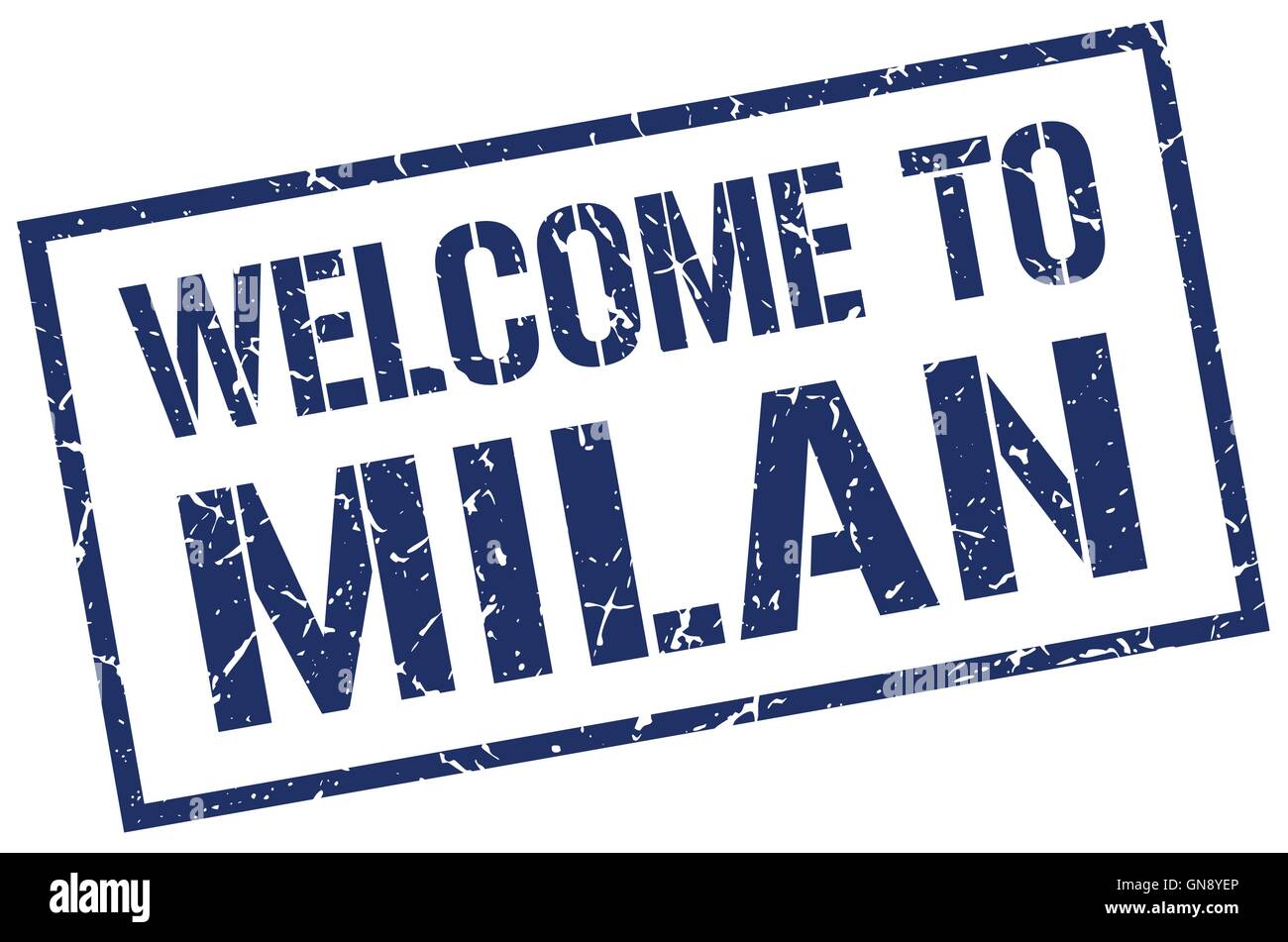 welcome to Milan stamp Stock Vector Image & Art - Alamy
