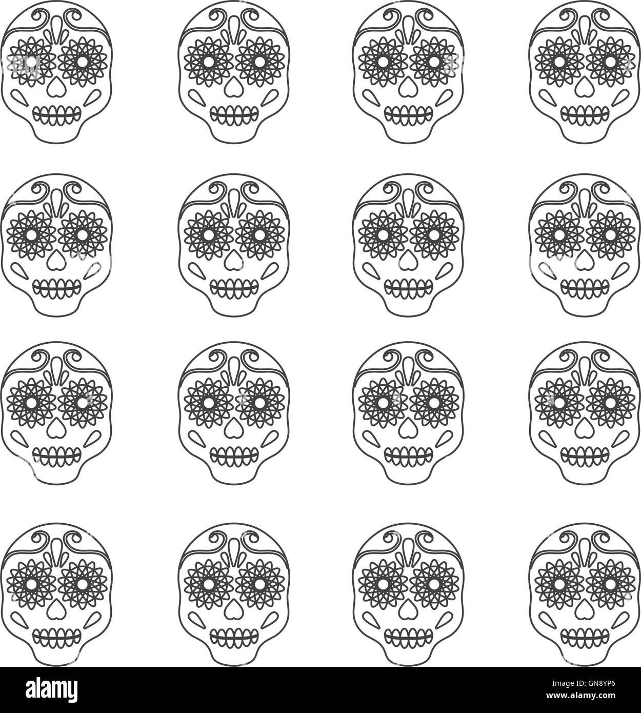 mexican art skull background Stock Vector Image & Art - Alamy
