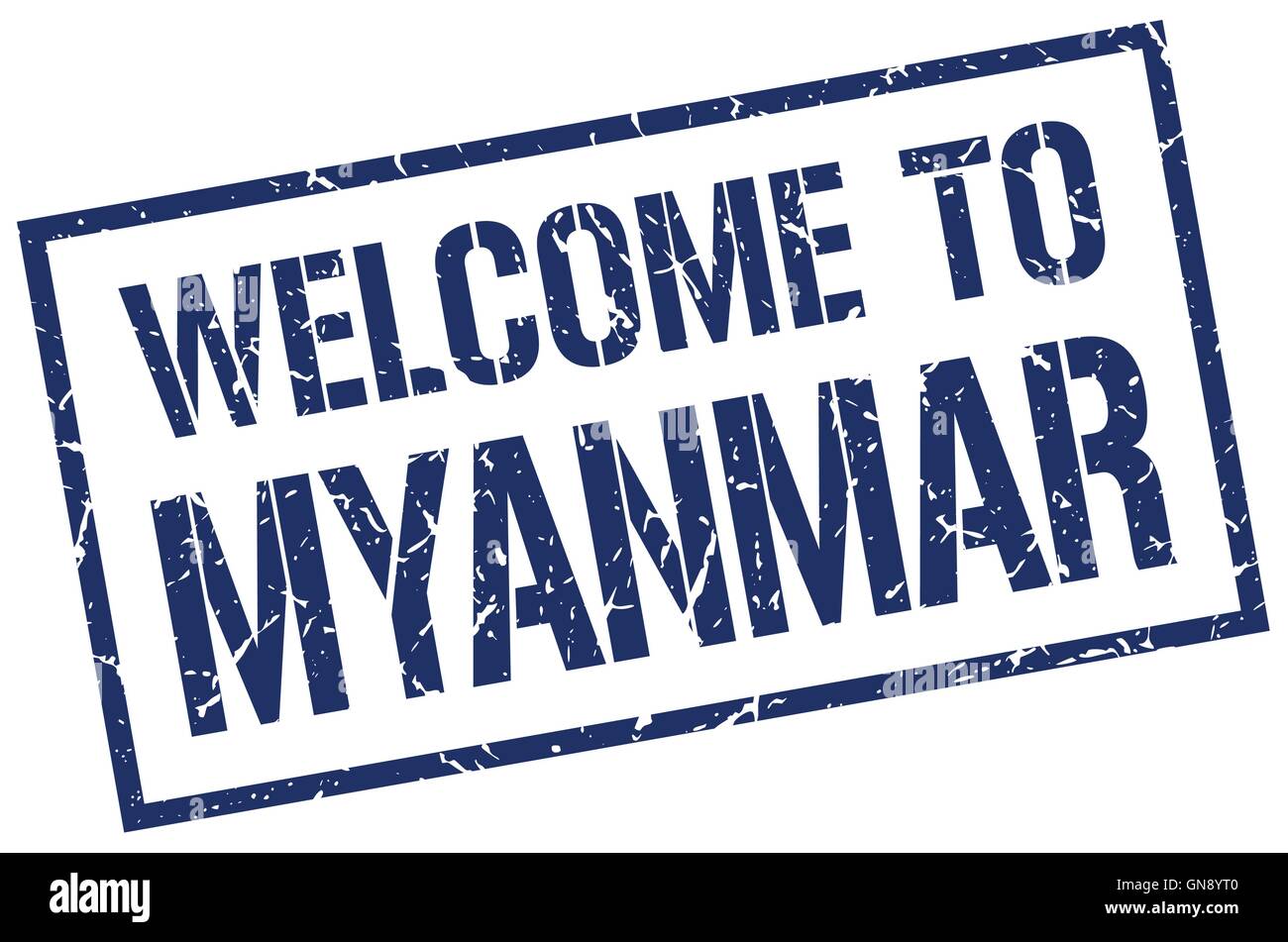 welcome to Myanmar stamp Stock Vector Image & Art - Alamy