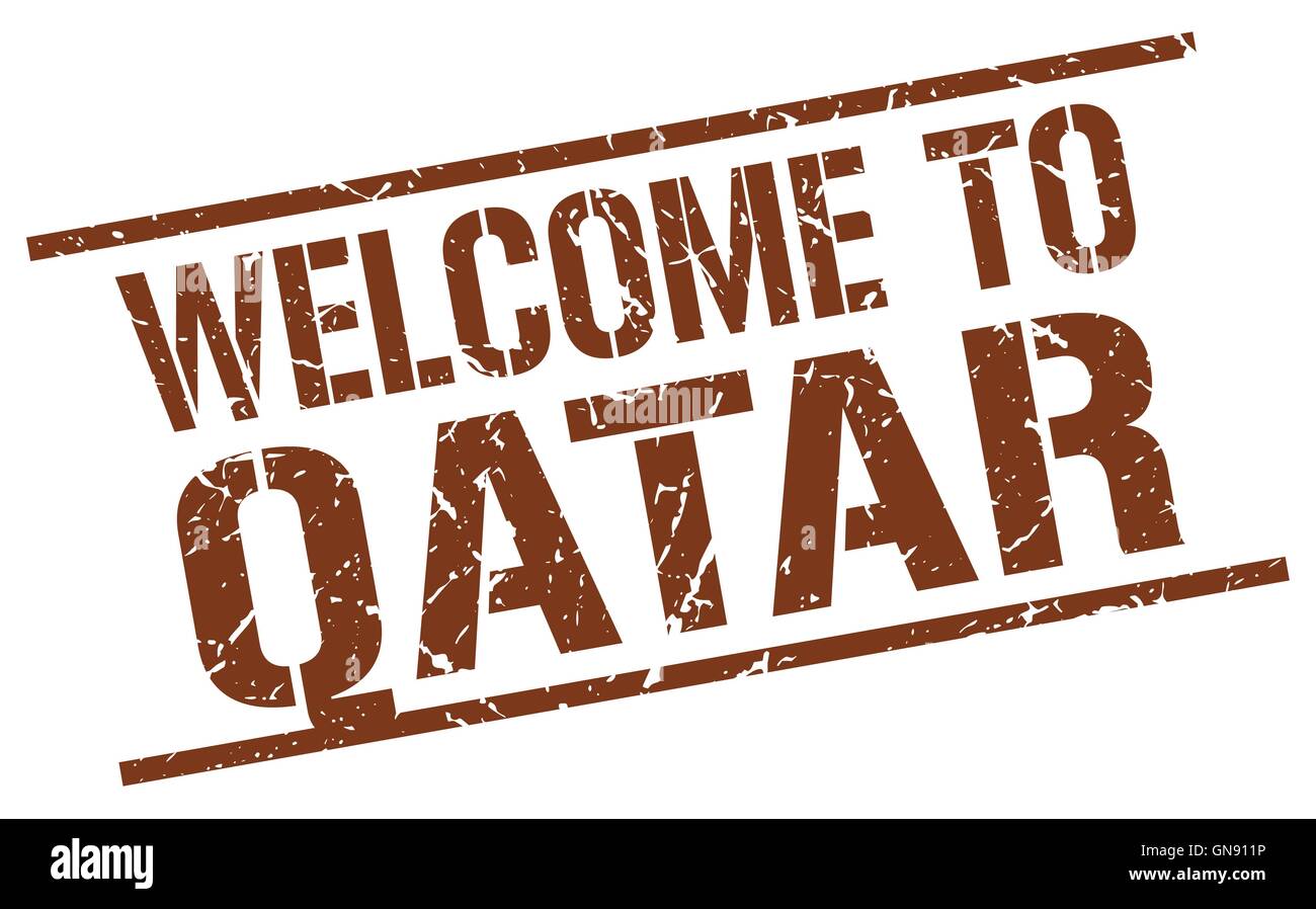 welcome to Qatar stamp Stock Vector Image & Art - Alamy