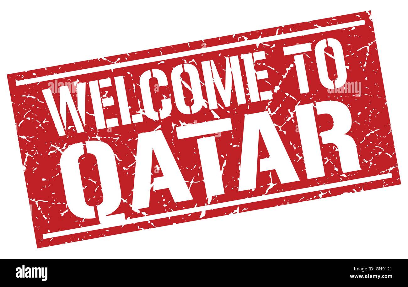 welcome to Qatar stamp Stock Vector Image & Art - Alamy