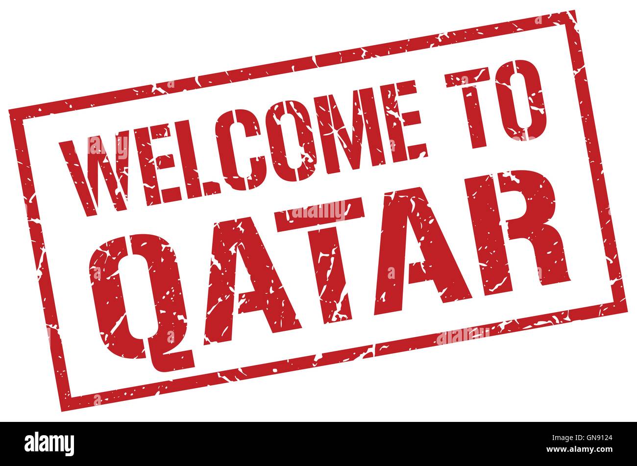 welcome to Qatar stamp Stock Vector Image & Art - Alamy
