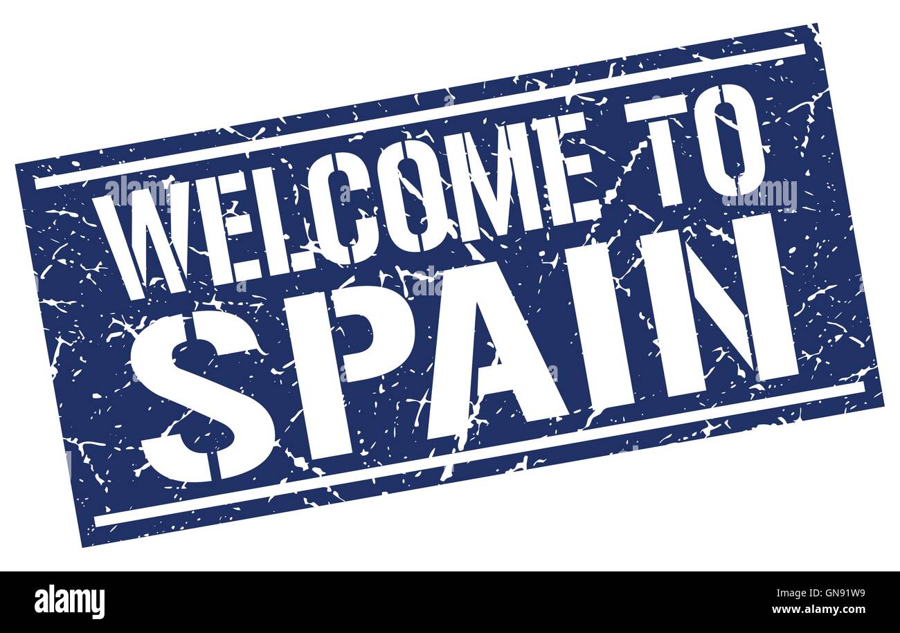 Welcome spain stamp Stock Vector Images - Alamy
