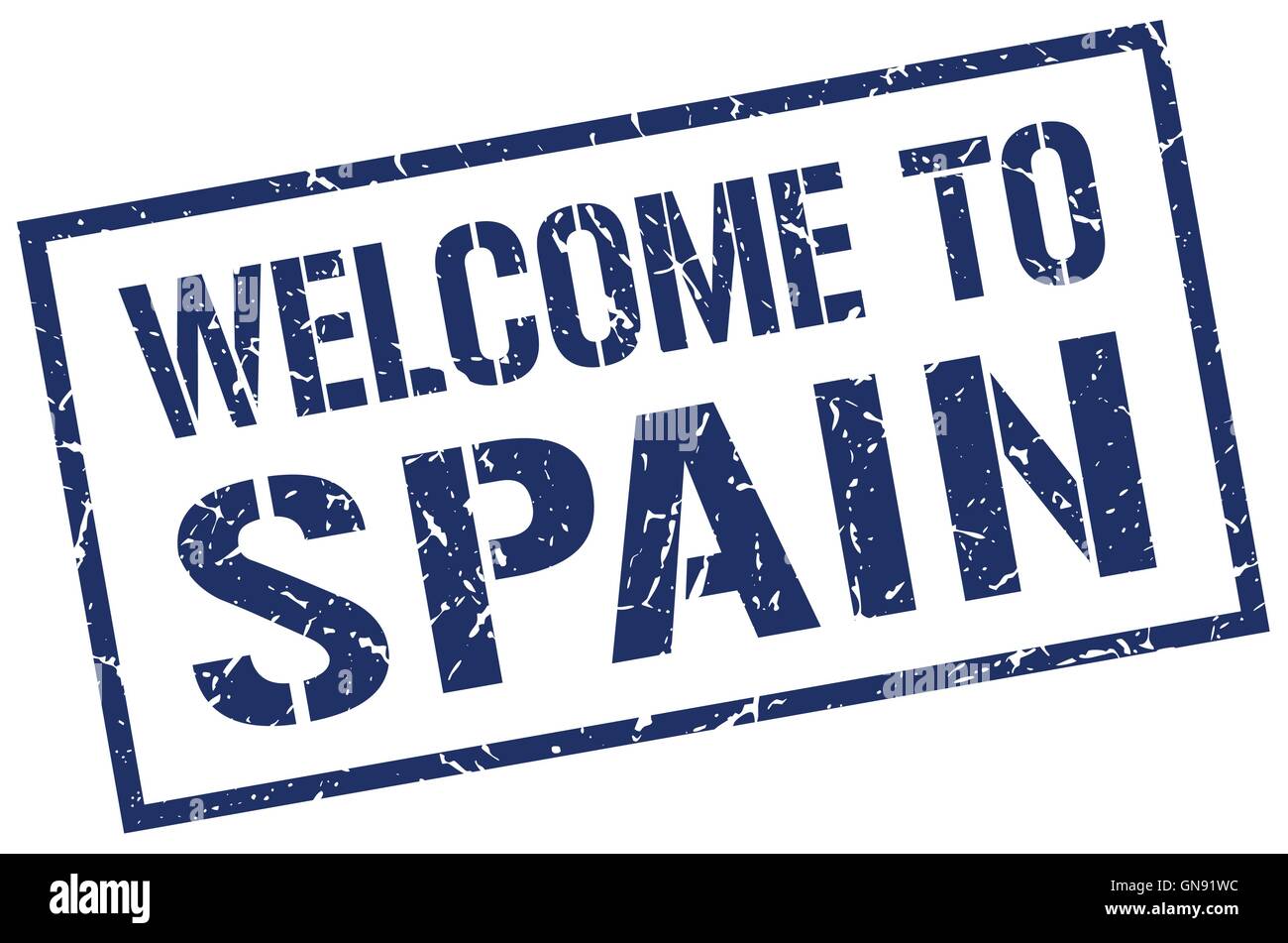 Welcome spain stamp Stock Vector Images - Alamy