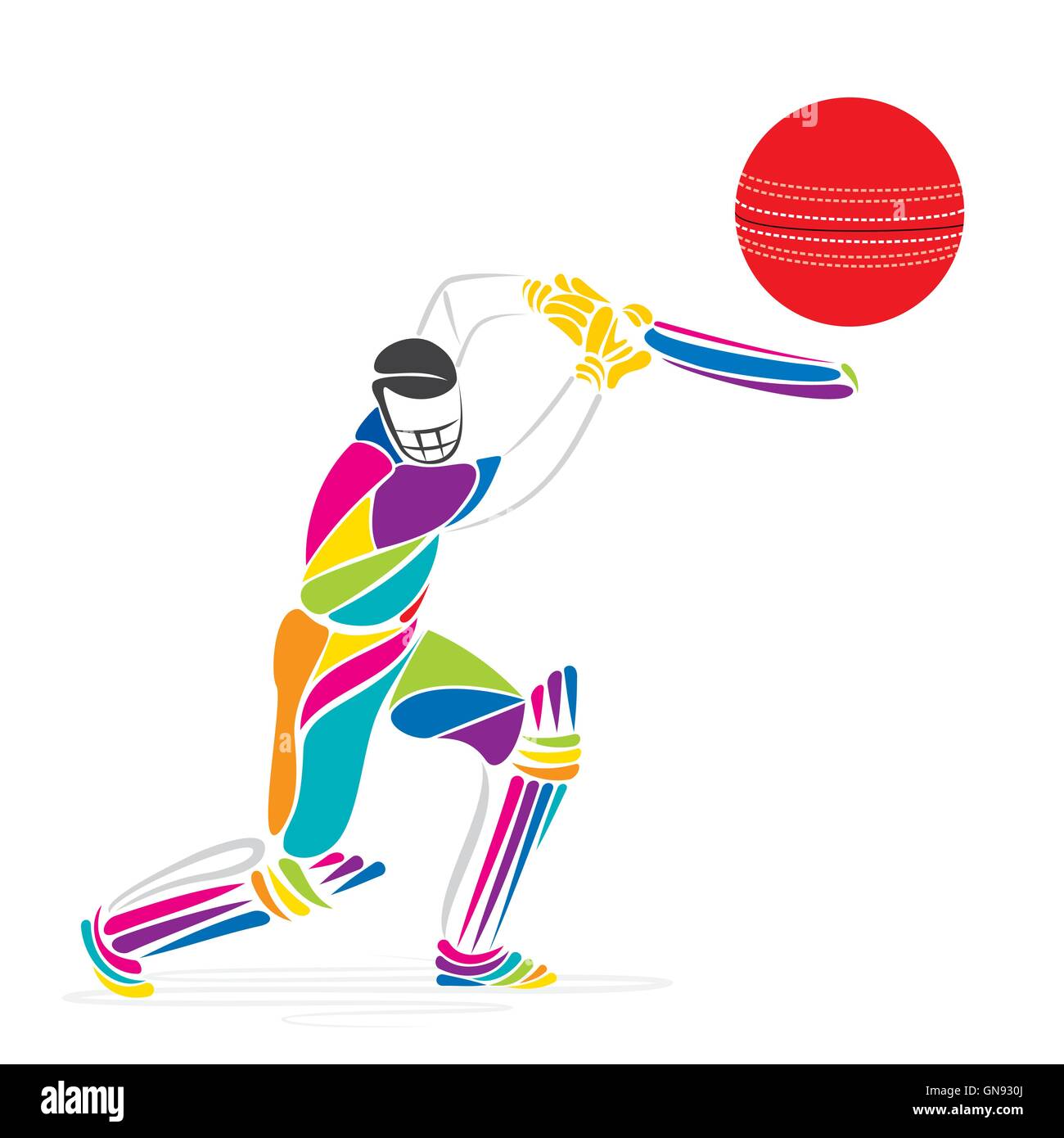 creative abstract cricket player design by brush stroke vector Stock ...