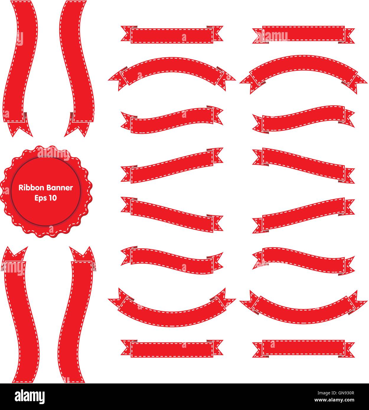 Ribbon Banner Set 3 Red Stock Vector Image & Art - Alamy