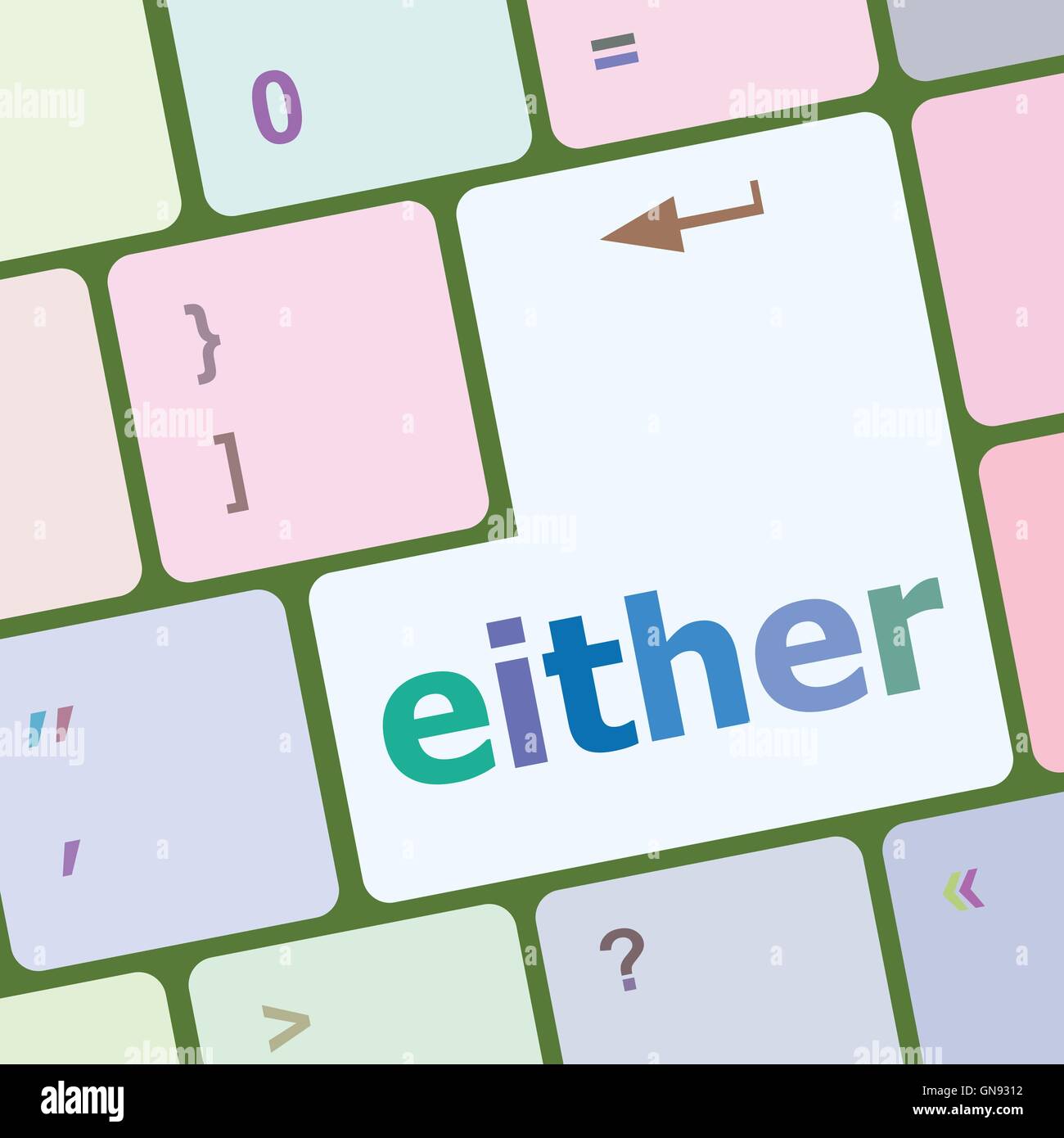 either word on computer pc keyboard key vector illustration Stock ...