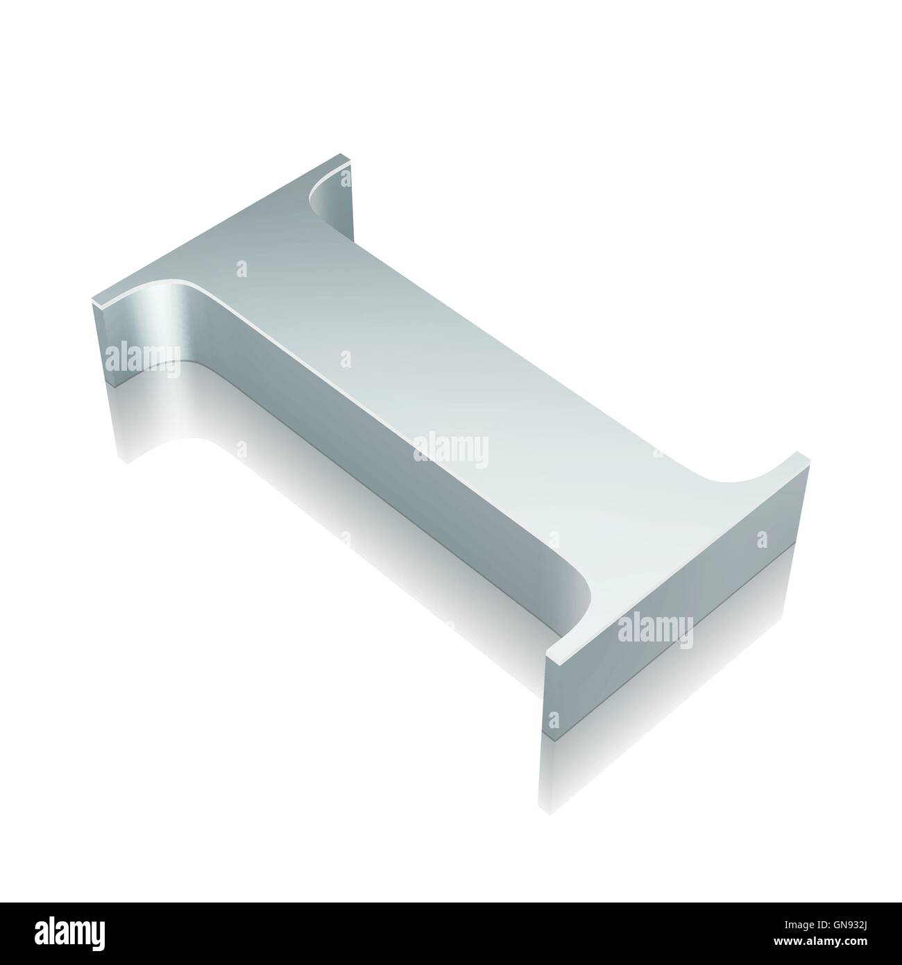 3d metallic character I with reflection, vector illustration Stock ...