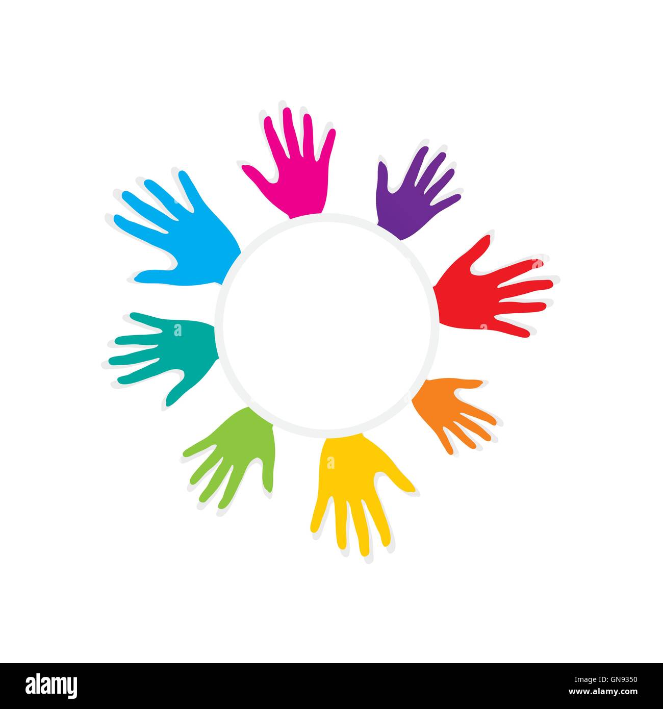 colorful helping hand community concept design vector Stock Vector ...
