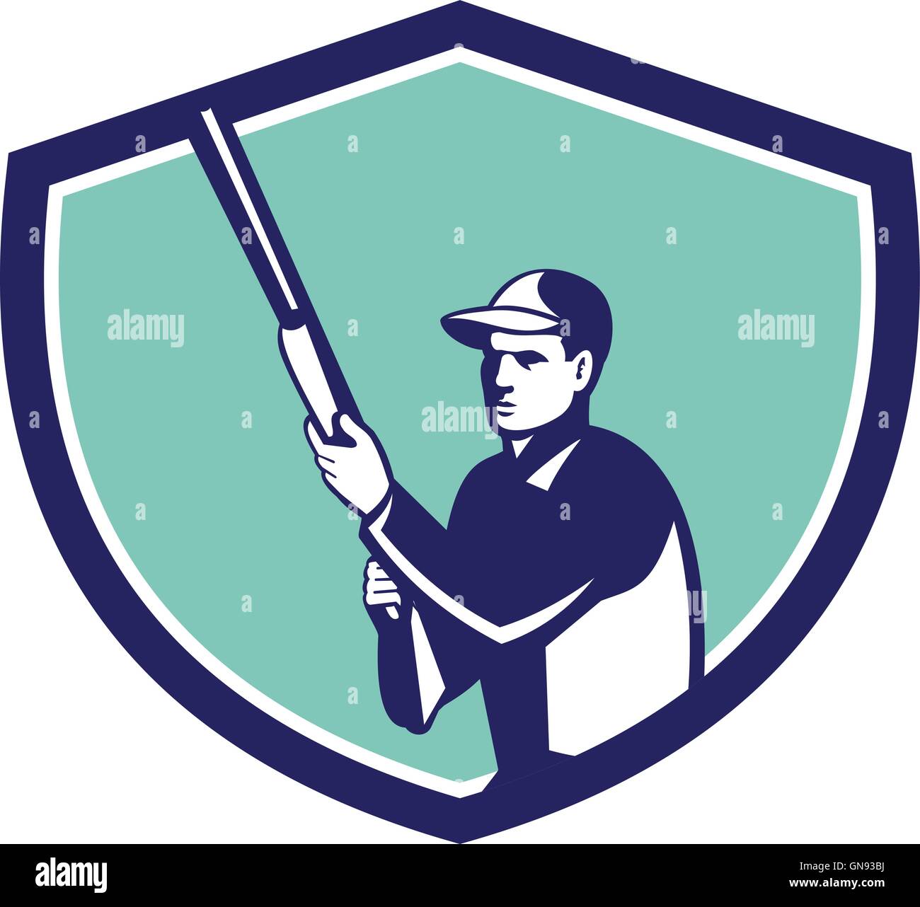 Hunter Holding Shotgun Rifle Crest Retro Stock Vector Image & Art - Alamy