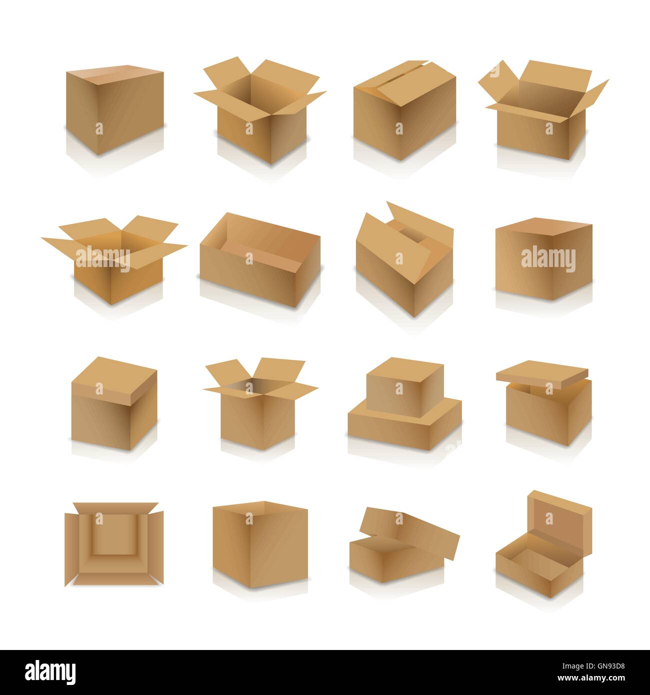 Empty cardboard boxes Stock Vector Images - Alamy
