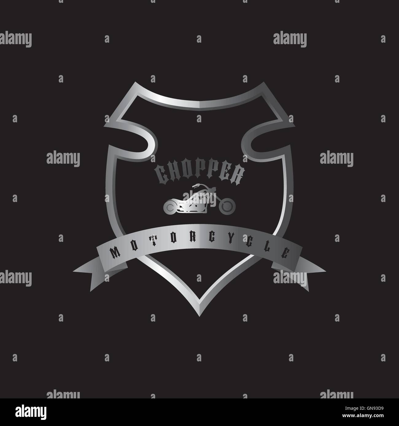 shiny silver shield chopper motorcycle Stock Vector Image & Art - Alamy