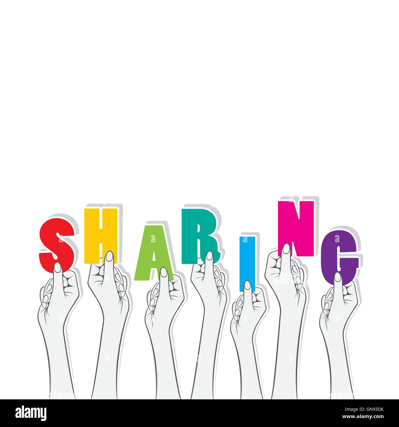 sharing text hold in hand design Stock Vector Image & Art - Alamy