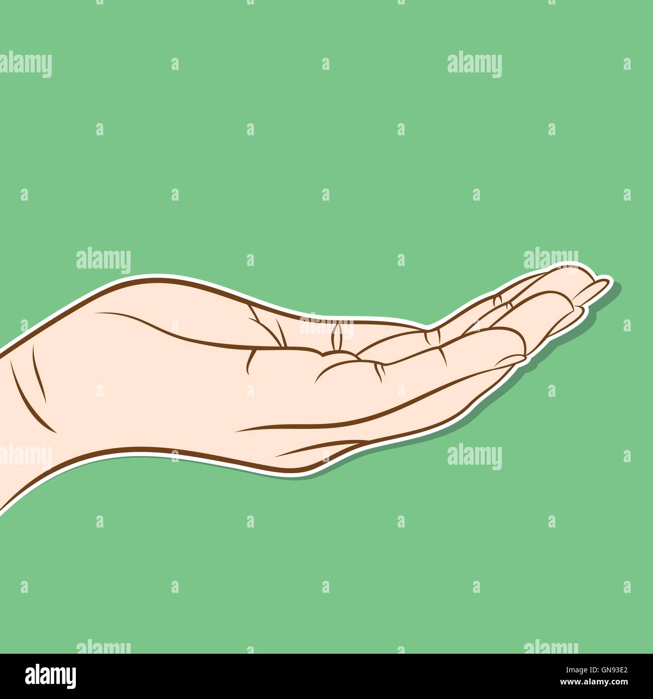 placed any object on empty hand design Stock Vector Image & Art - Alamy