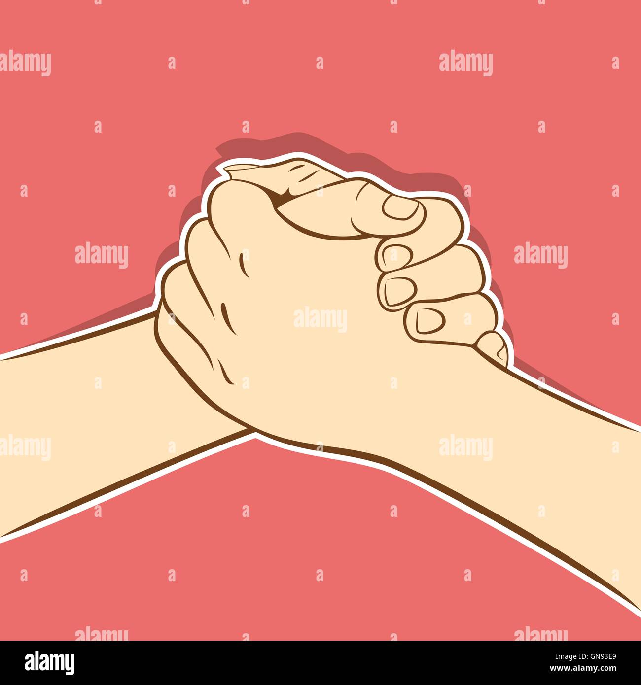 partnership, join hand or support each other concept design Stock ...