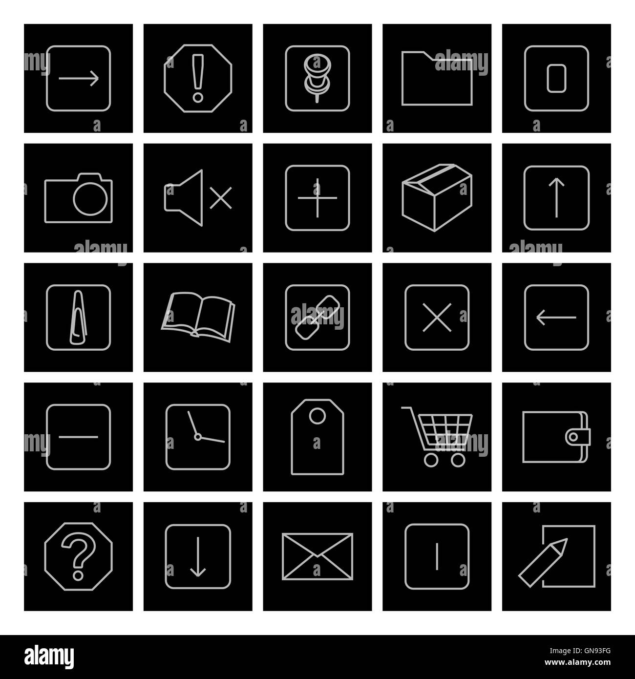 Icons of thin lines, vector illustration Stock Vector Image & Art - Alamy