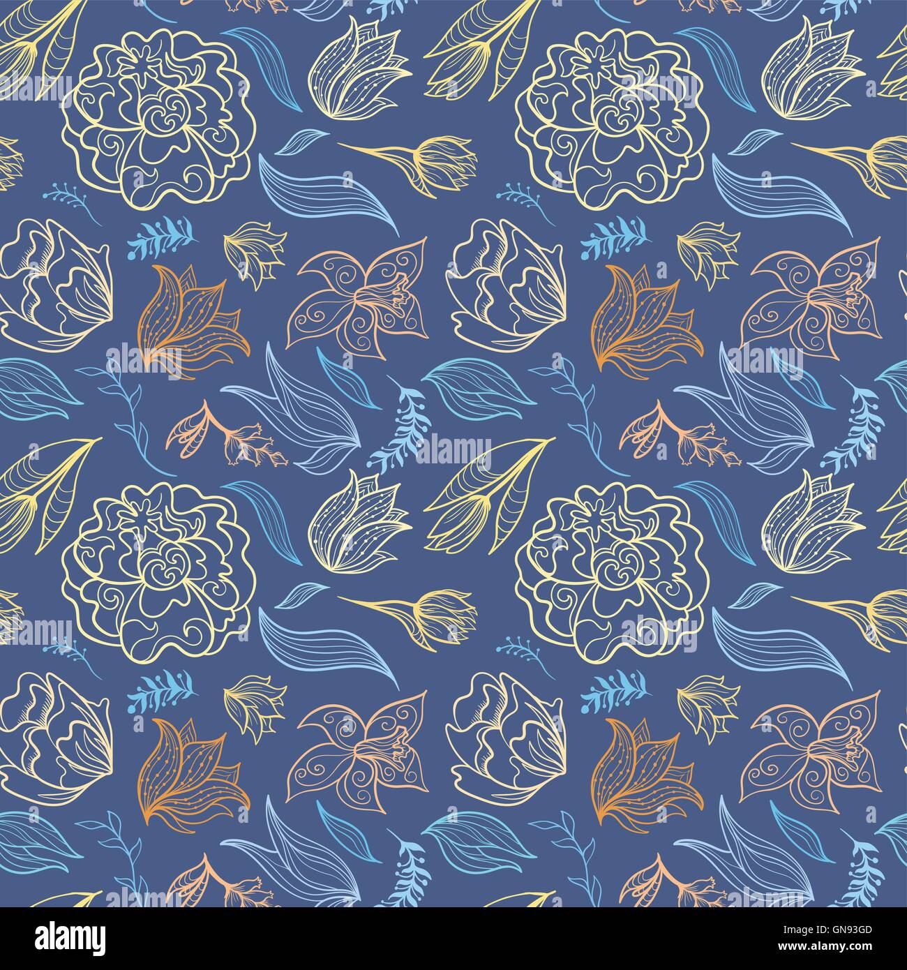 Seamless pattern pink lotus Stock Vector Images - Alamy