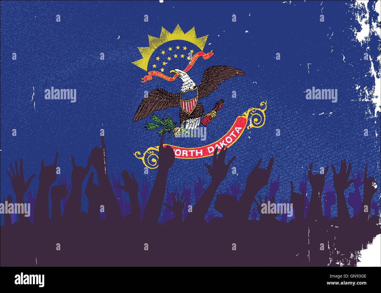 North dakota waving flag Stock Vector Images - Alamy