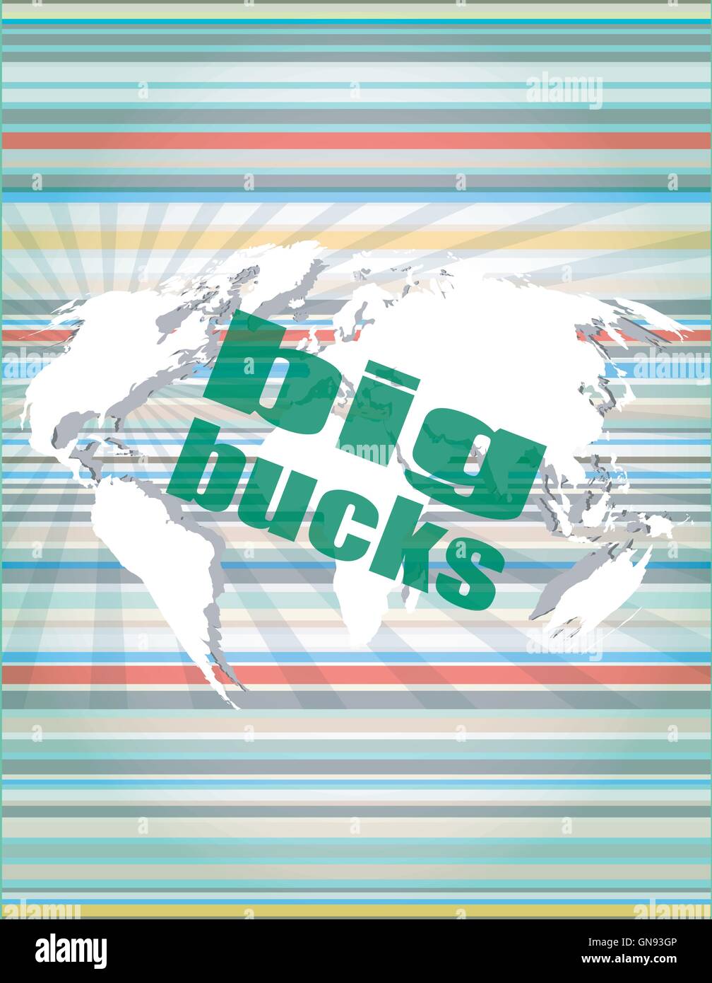 big bucks words on digital touch screen vector quotation marks with ...