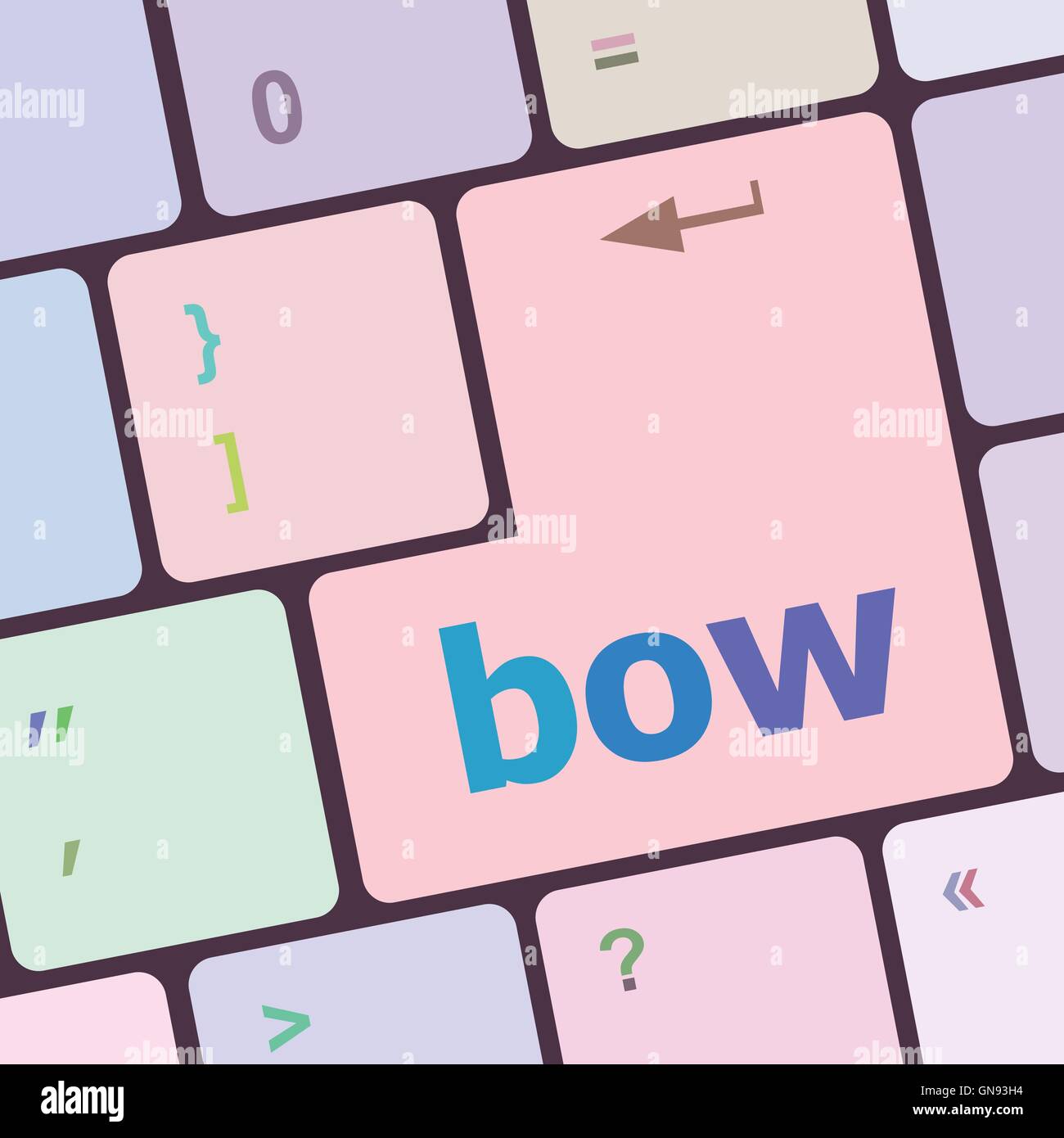 bow button on computer pc keyboard key vector illustration Stock Vector ...
