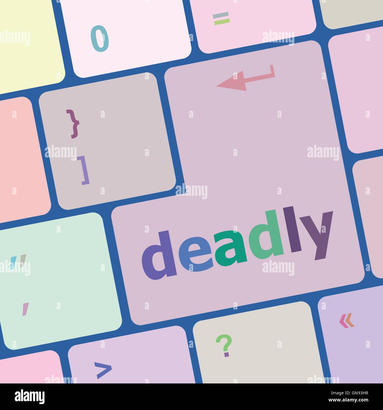 social concept: computer keyboard with word deadly vector illustration ...