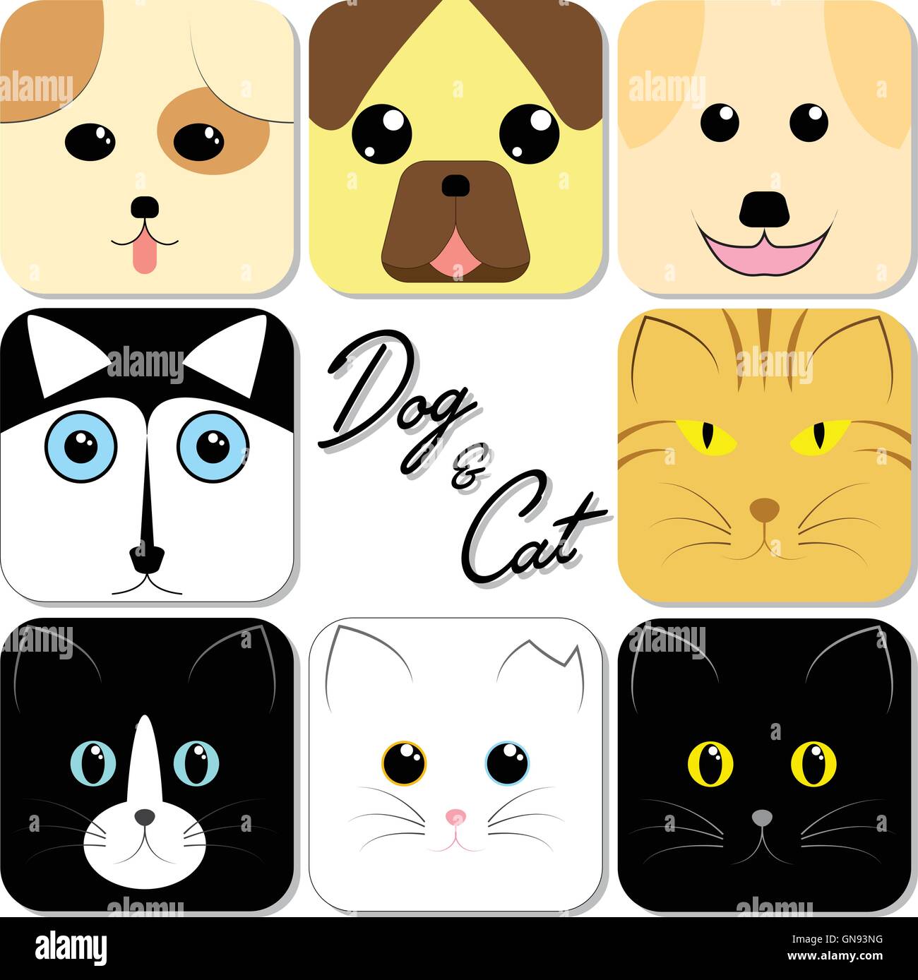 Cartoon character square dog hi-res stock photography and images - Alamy