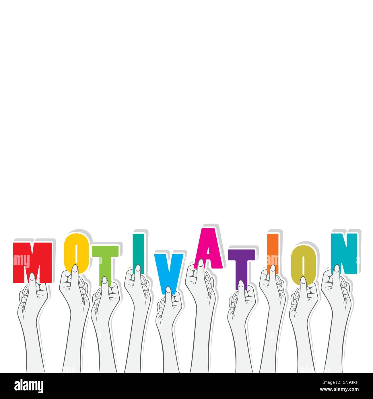 motivation text hold in hand design Stock Vector Image & Art - Alamy