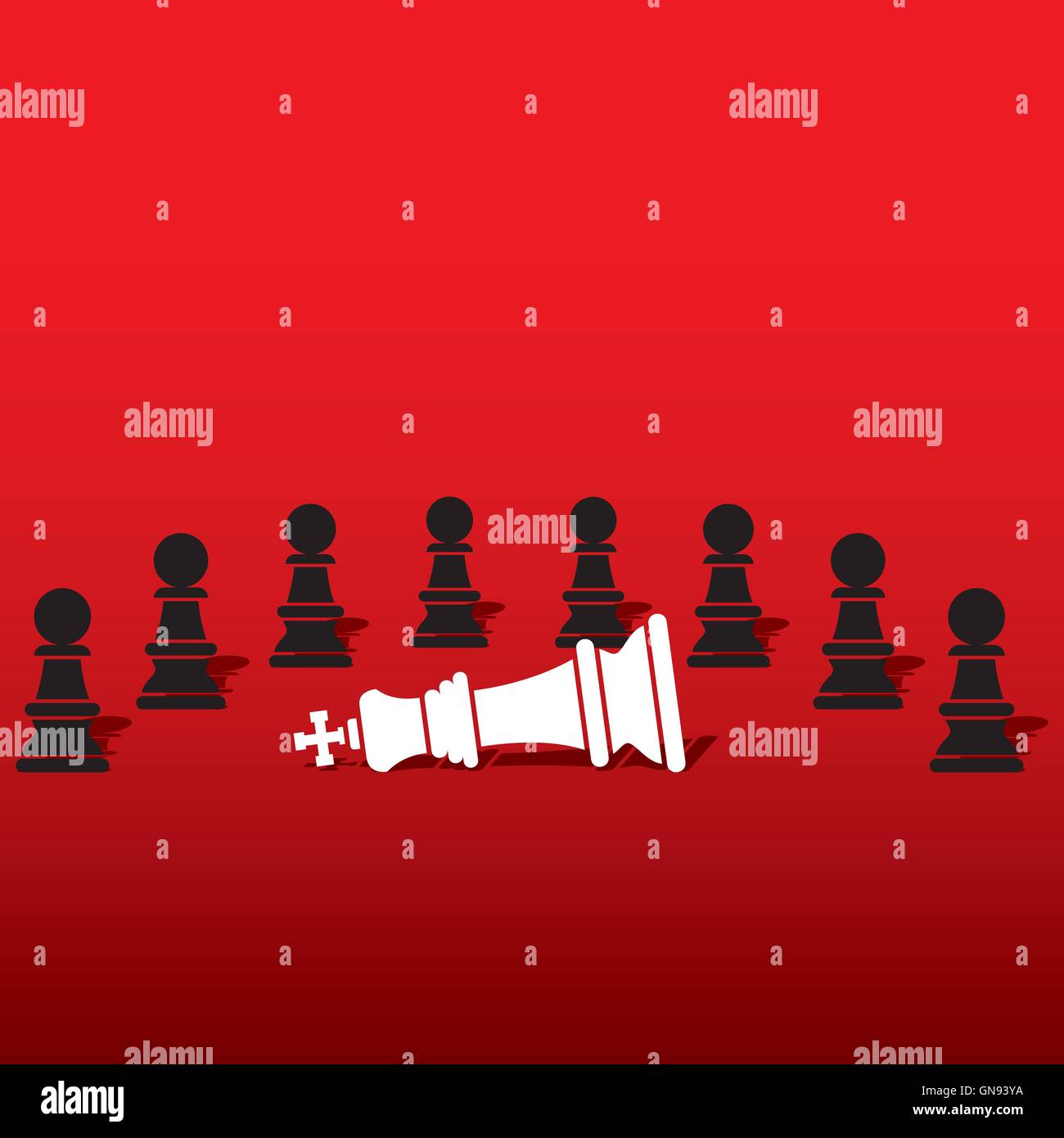 chess black pawn team defeat white king , teamwork concept design ...