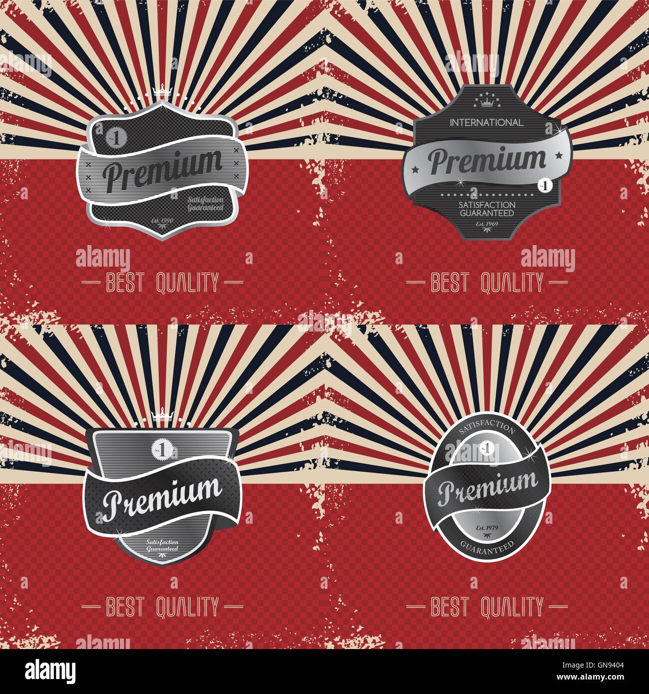 premium label vintage quality badge theme Stock Vector Image & Art - Alamy