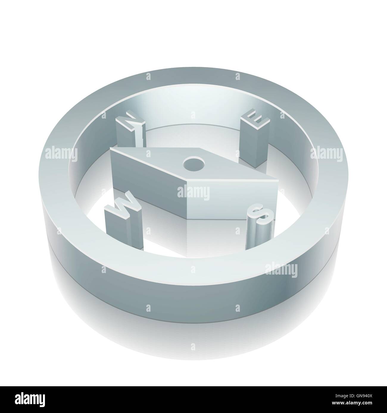 Travel icon: 3d metallic Compass with reflection, vector illustration Stock Vector Image & Art ...