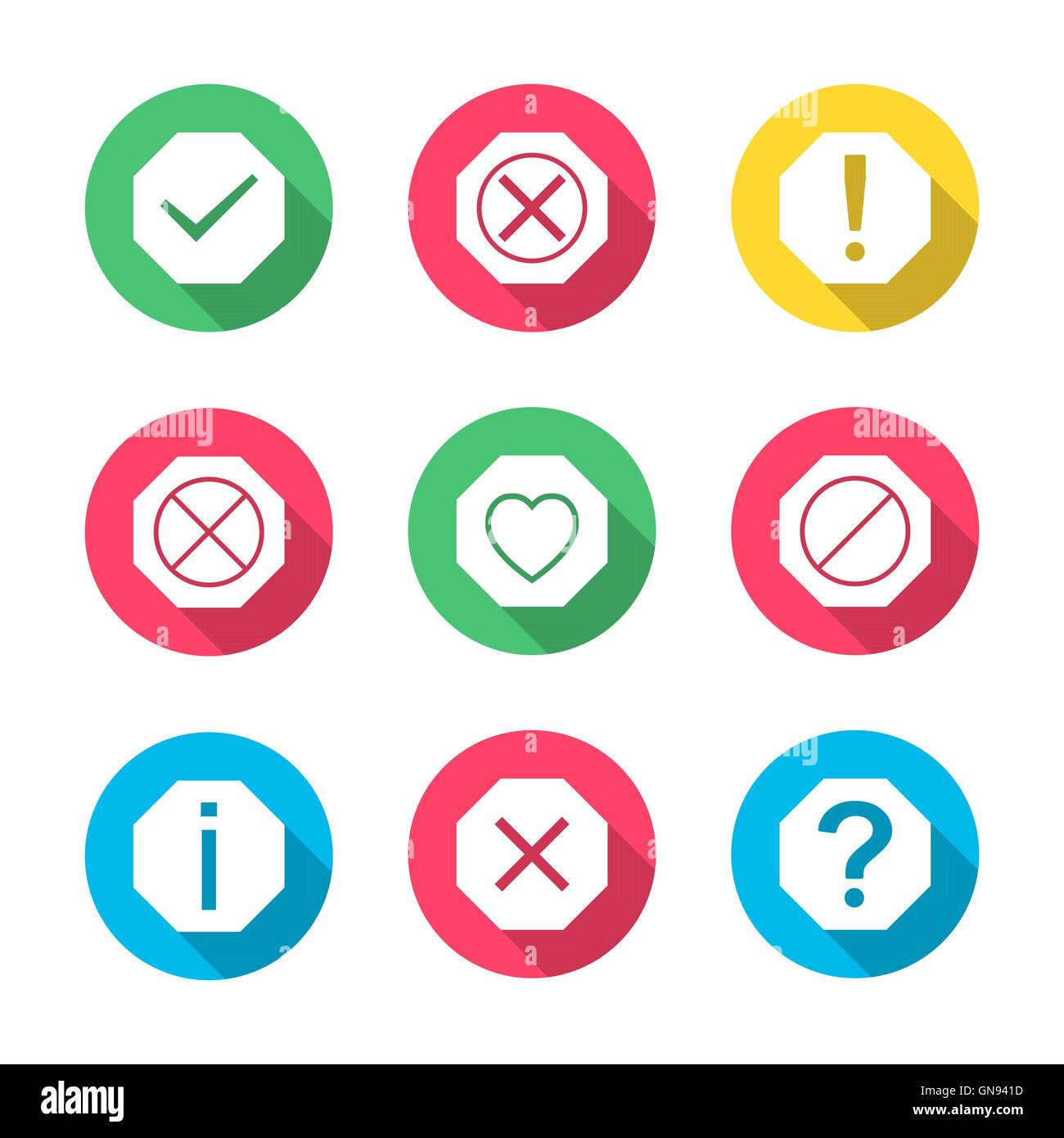Set of icons and signs, vector illustration Stock Vector Image & Art ...