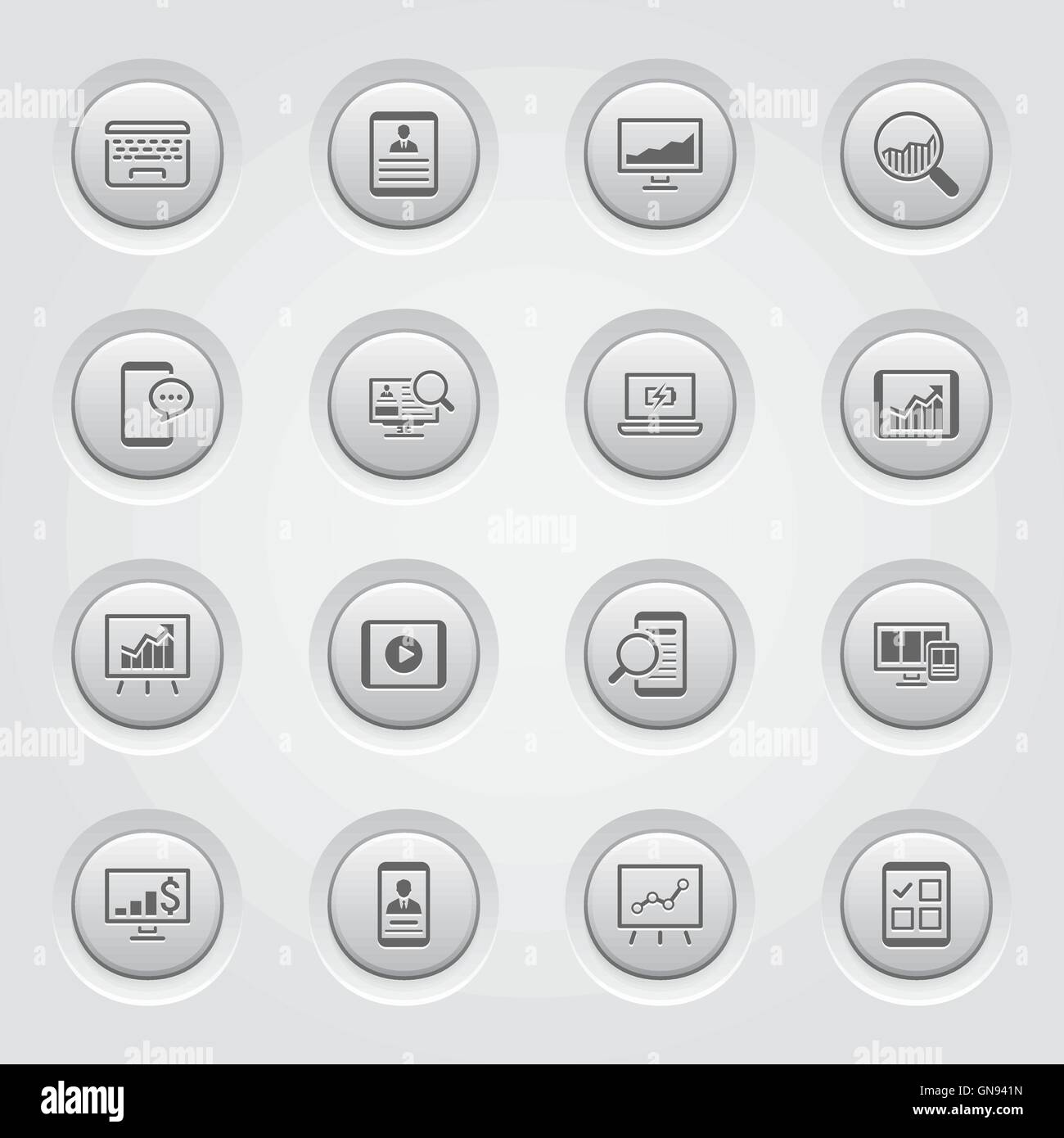 Grey Button Design Icon Set Stock Vector Image & Art - Alamy