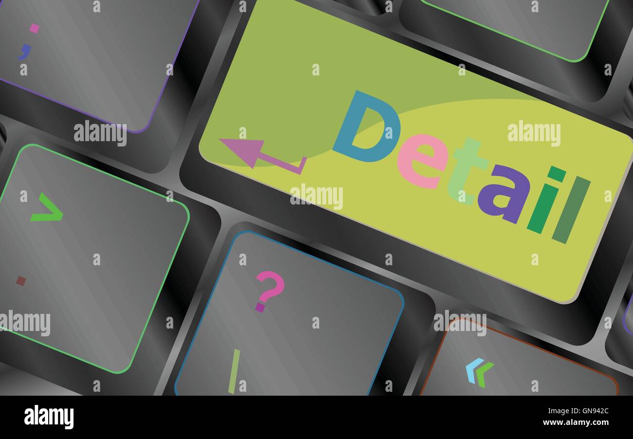 Detail of the keyboard with color key Detail vector keyboard key ...