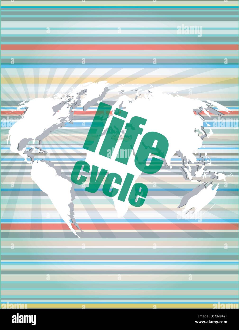 life cycle words on digital touch screen vector quotation marks with ...