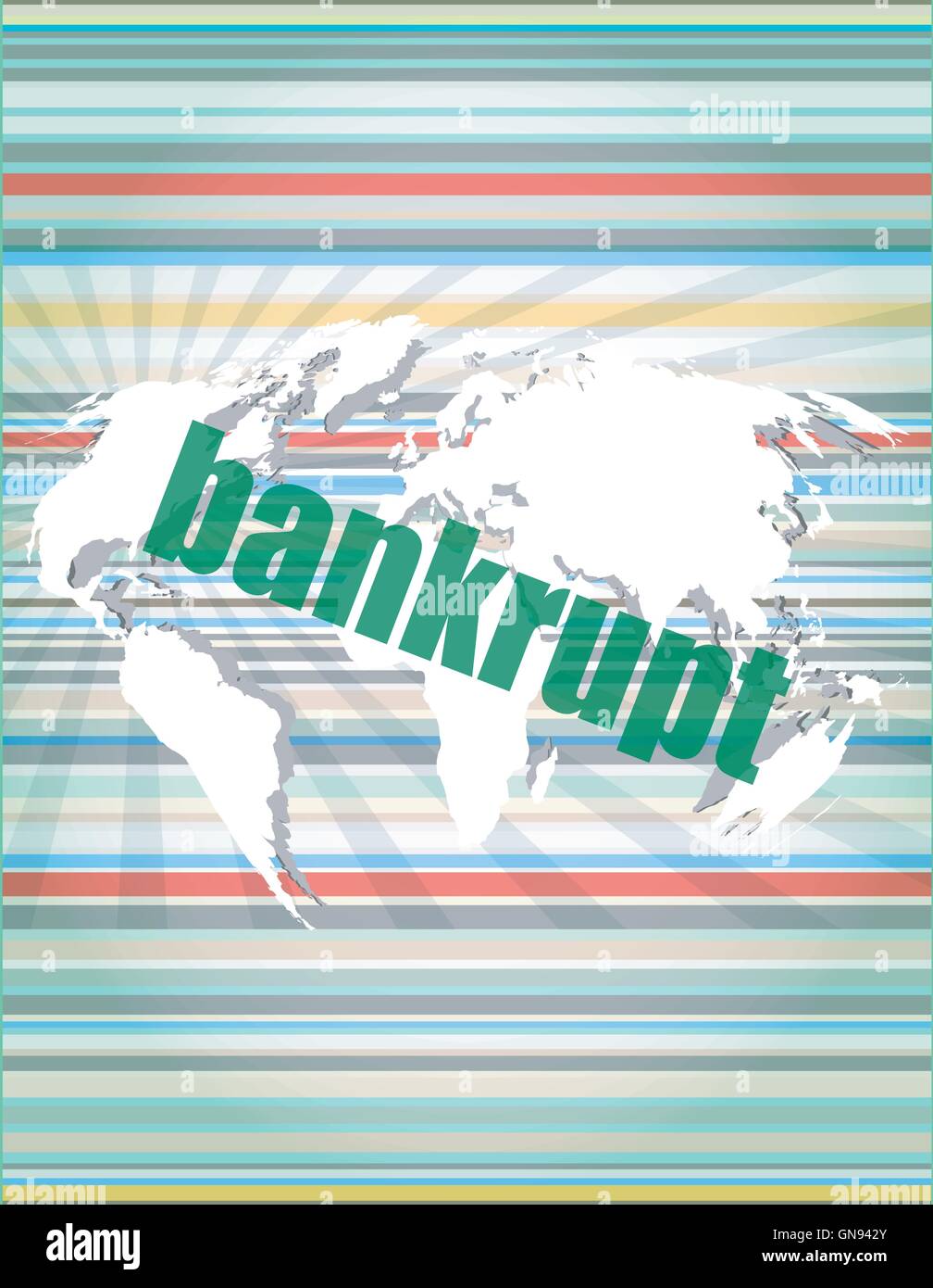 bankrupt word on touch screen, modern virtual technology background ...