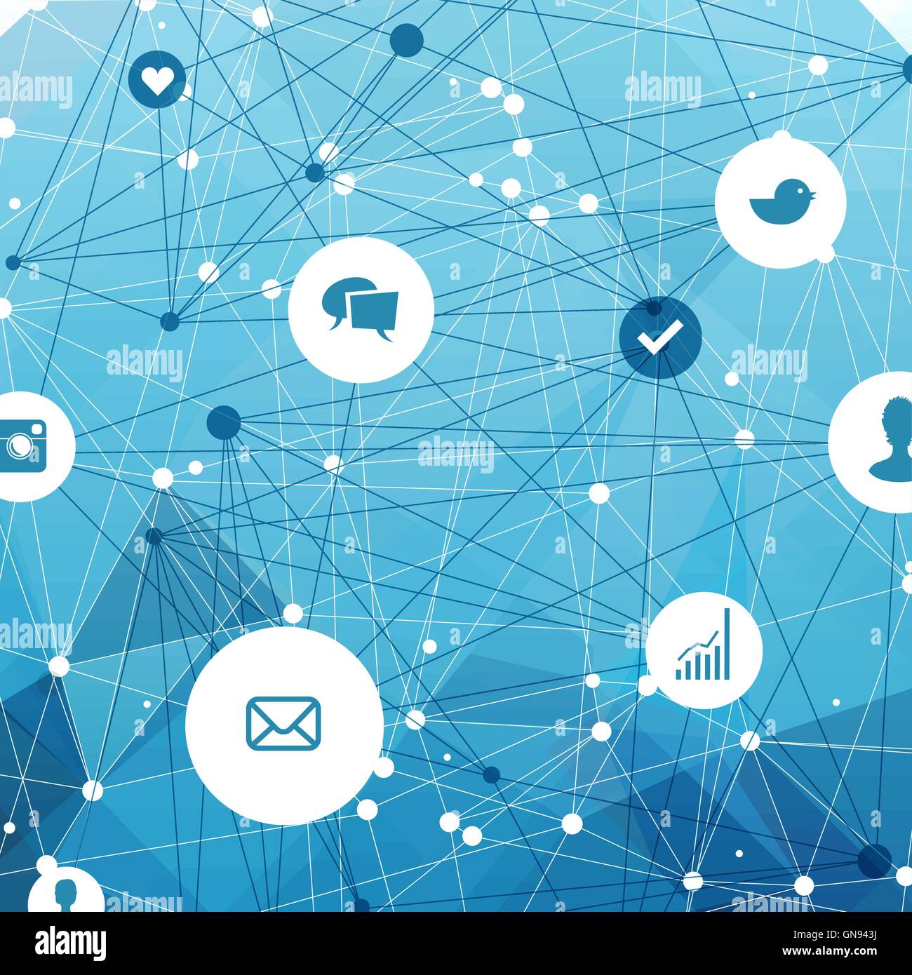 Abstract blue connections background, vector Stock Vector Image & Art ...