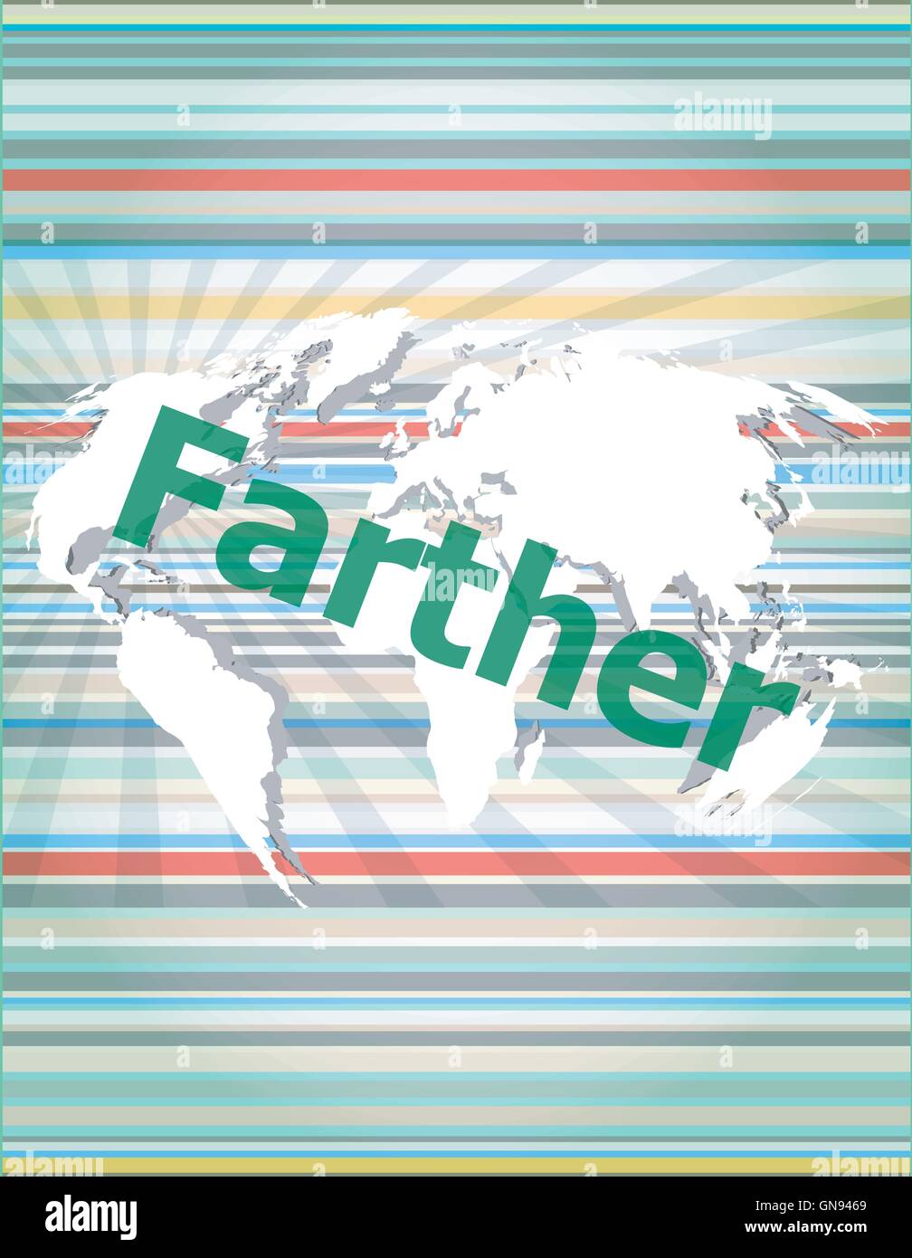 farther text on digital touch screen - social concept vector quotation ...
