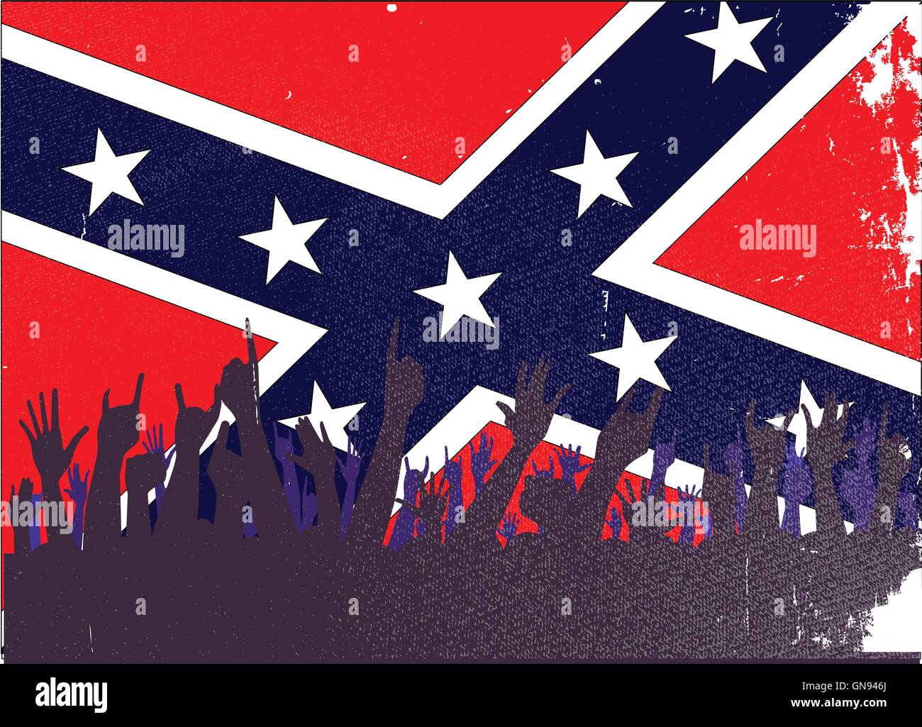 Confederate Civil War Flag Audience Stock Vector Image & Art - Alamy