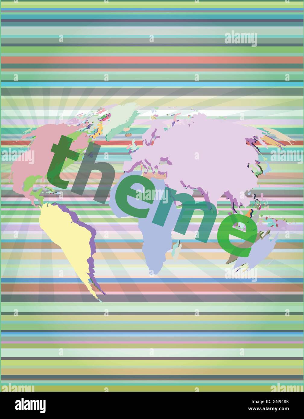 theme word, backgrounds touch screen with transparent buttons. concept ...