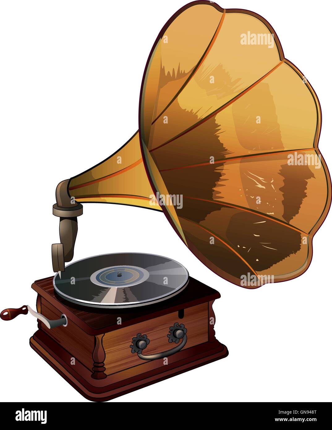 Gramophone Vector Illustration Stock Vector Image & Art - Alamy