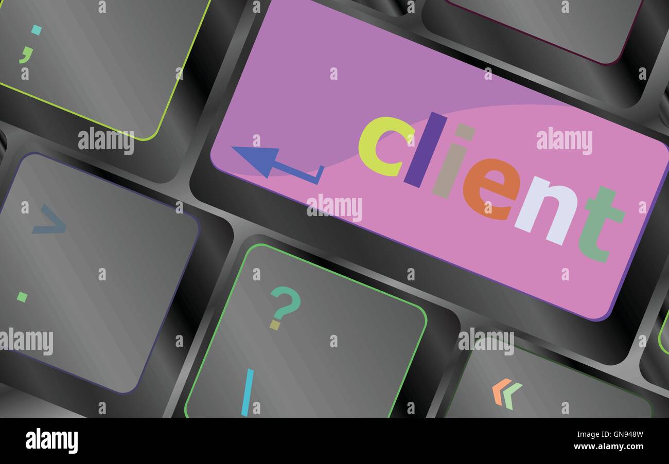 Customers Service Concept. Button on Modern Computer Keyboard with Word ...