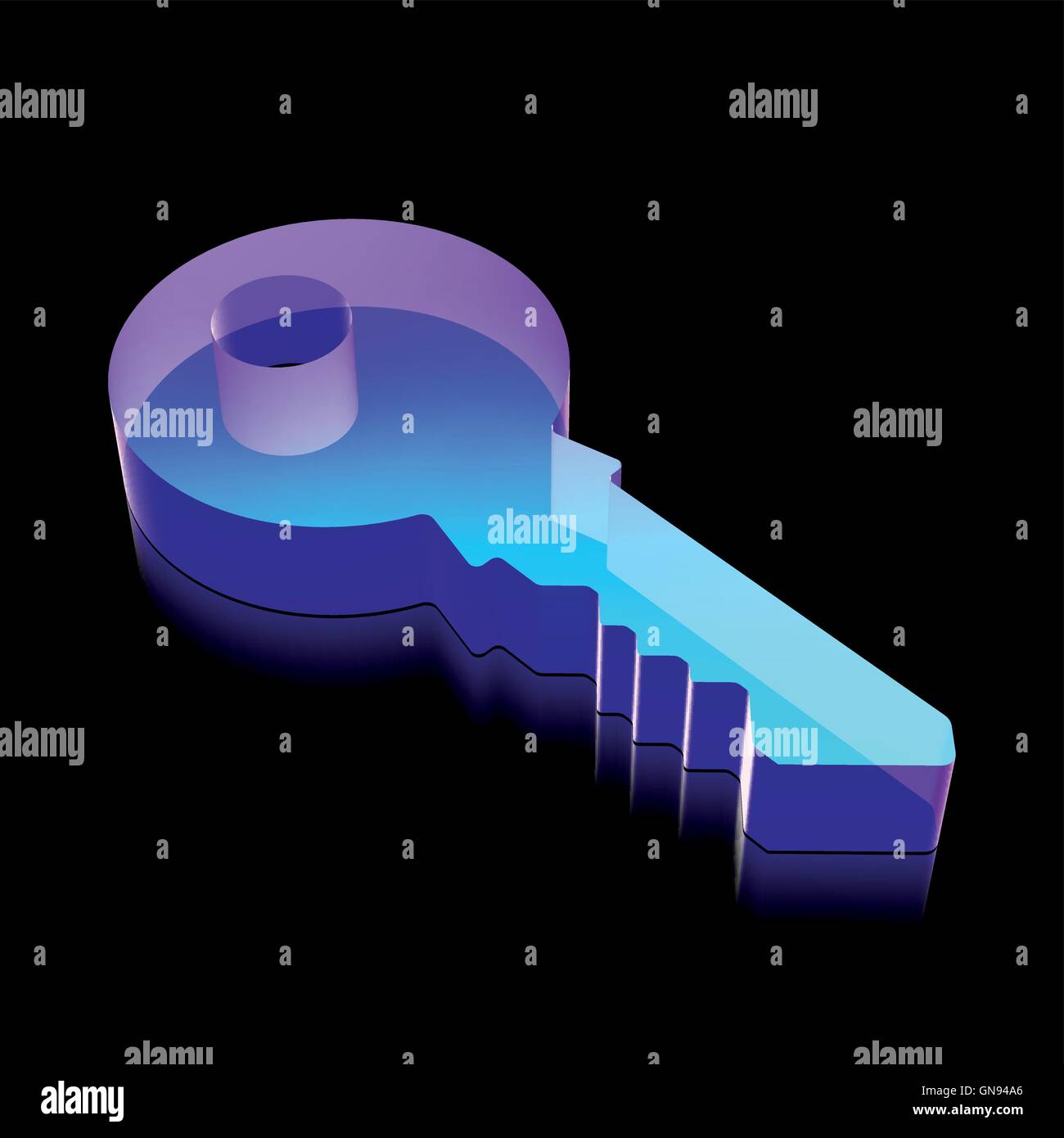 3d neon glowing Key icon made of glass, vector illustration Stock ...