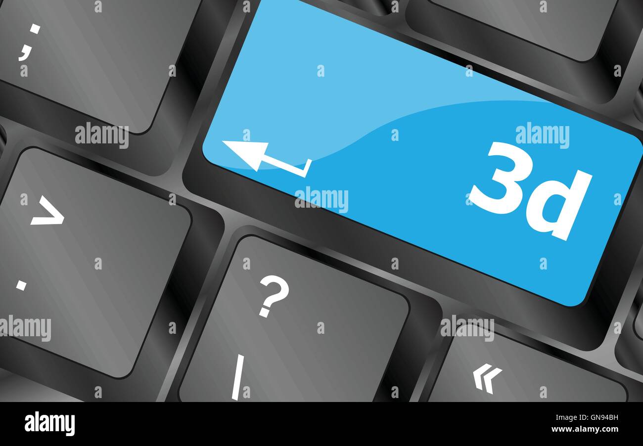 3d words symbol on a button keyboard. Keyboard keys icon button vector ...