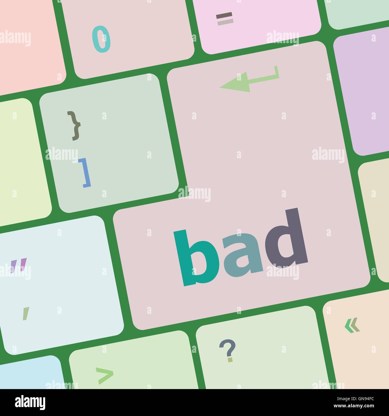 bad word on white button keyboard vector illustration Stock Vector ...
