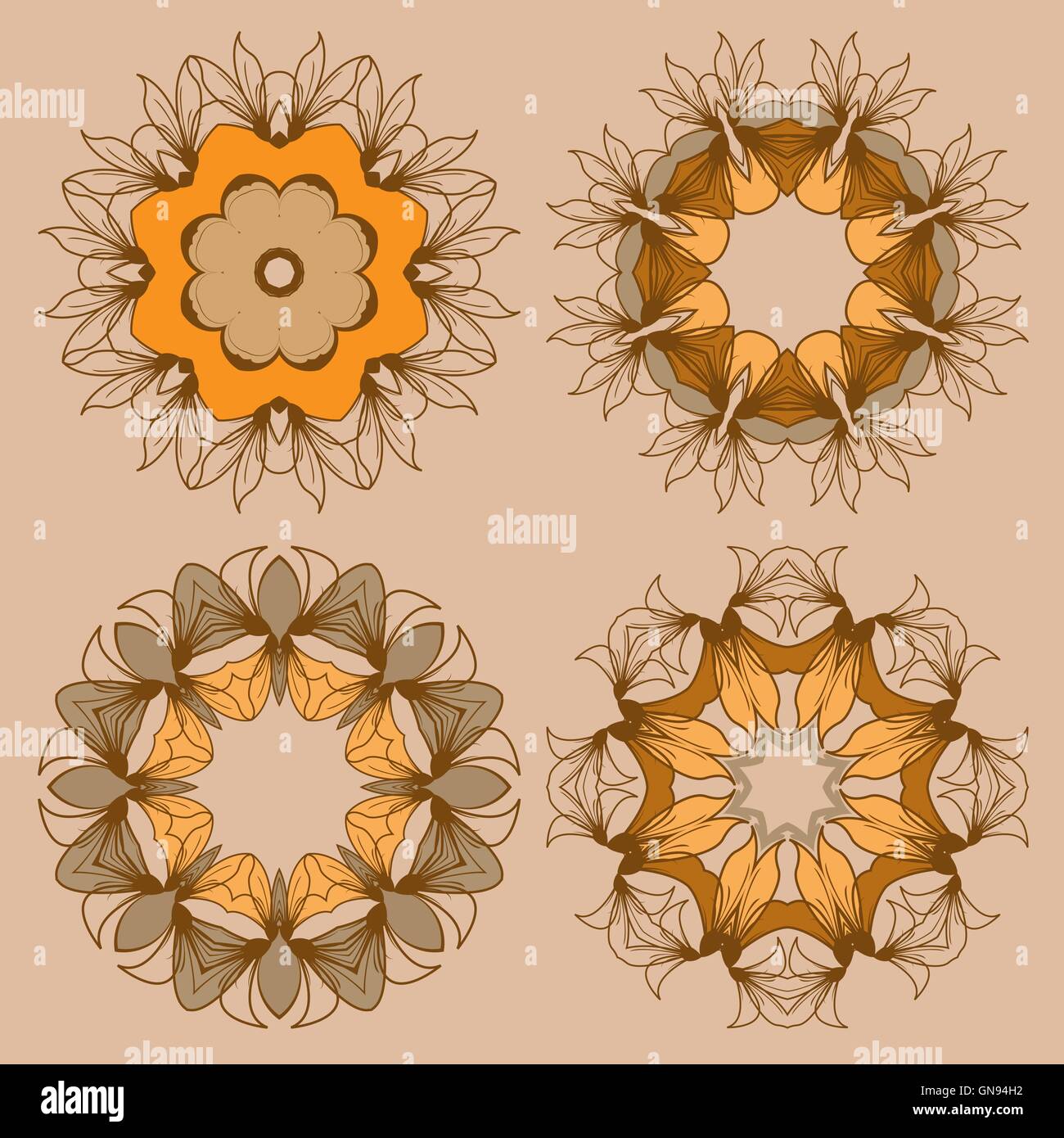 Vector round ornaments set Stock Vector Image & Art - Alamy