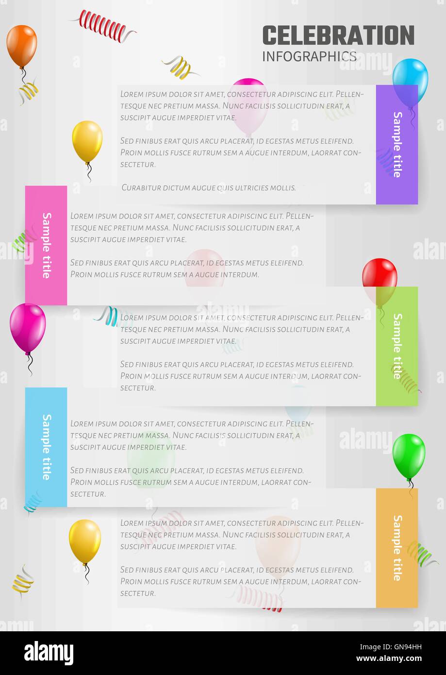 celebration infographics with balloons Stock Vector Image & Art - Alamy