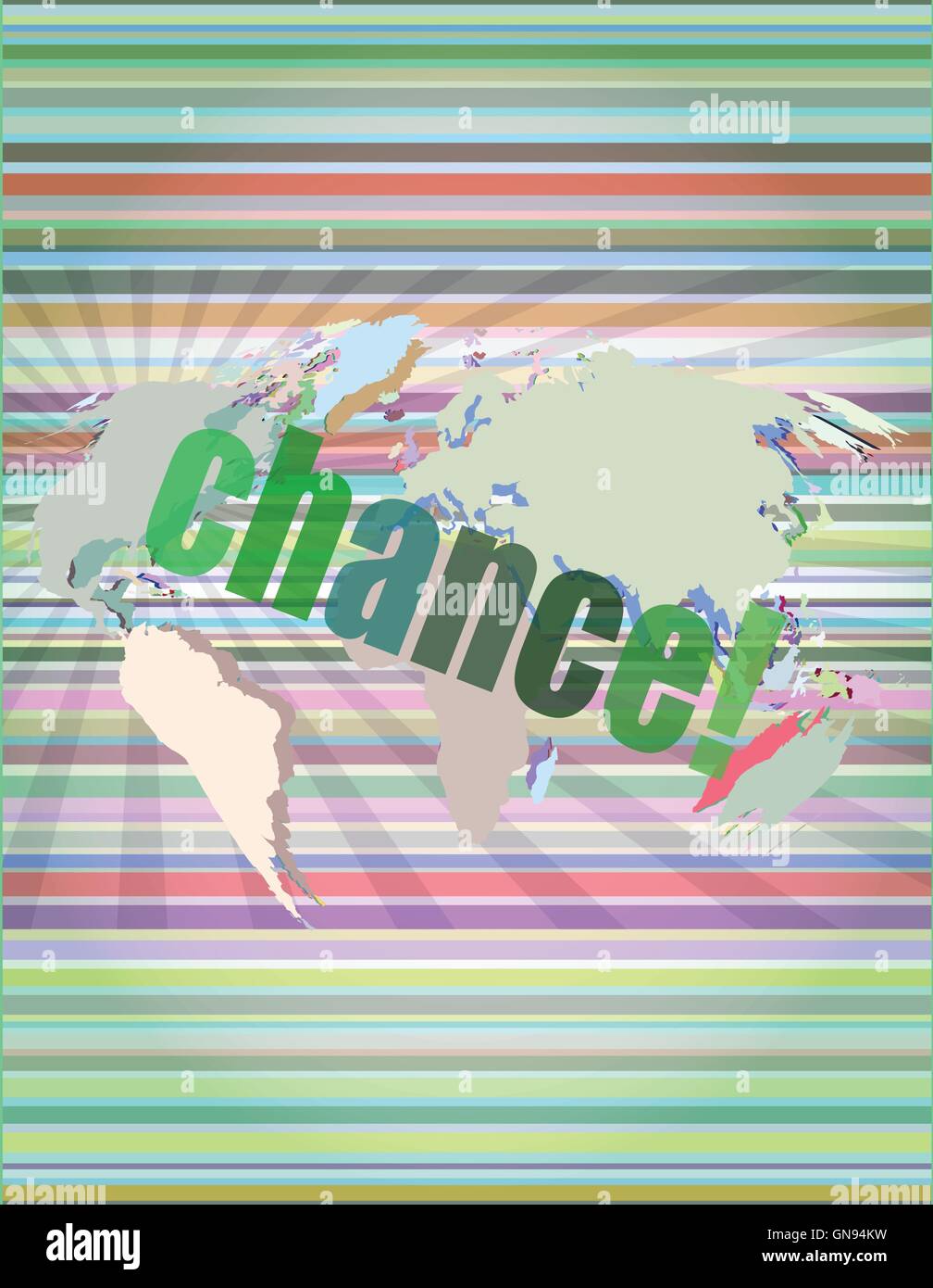 chance text on digital touch screen interface vector illustration Stock ...